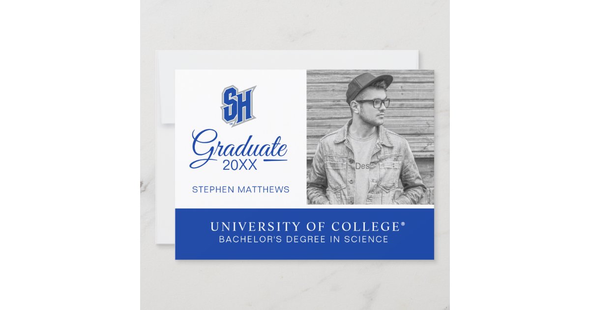 Seton Hall SH | Graduation Invitation | Zazzle