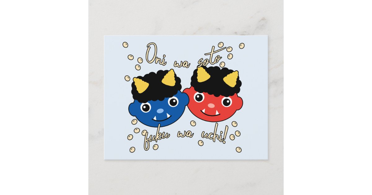 Setsubun Oni Red and Blue Demons Postcard | Zazzle