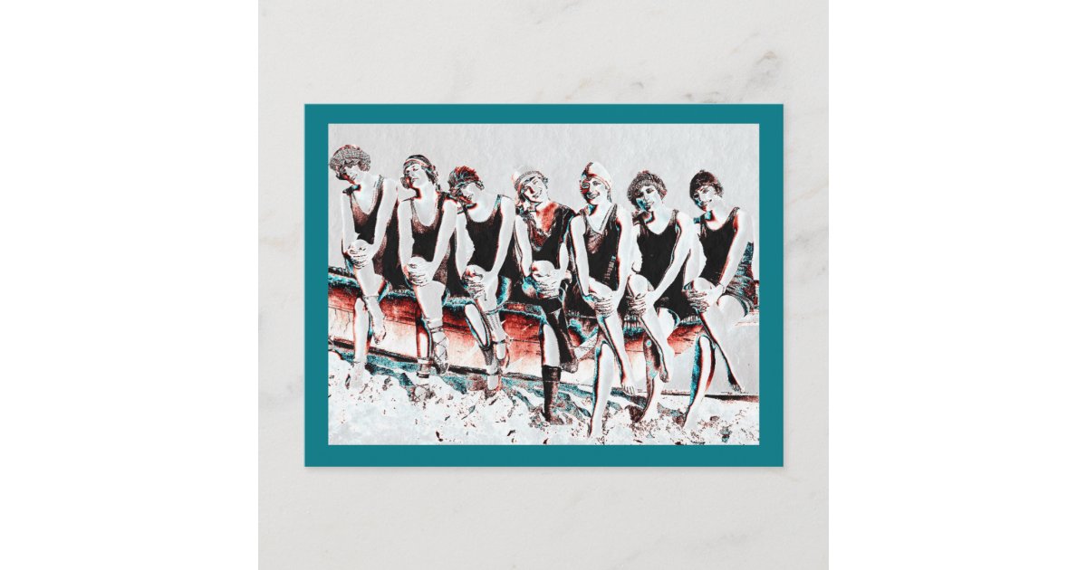 Seven Bathing Beauty Pals Postcard | Zazzle
