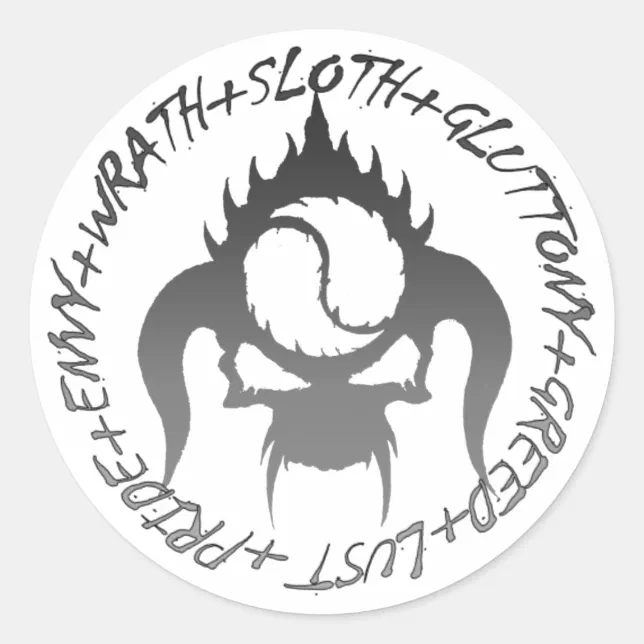 Seven deadly sins Classic Round Sticker 20sheet | Zazzle