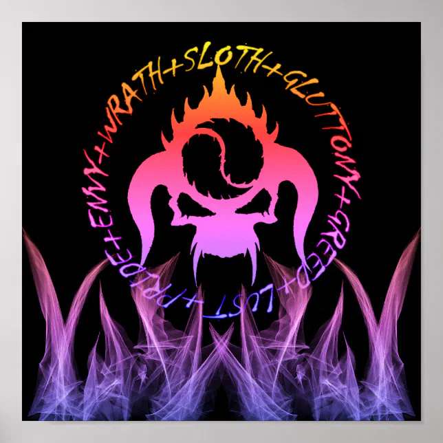 Seven deadly sins poster | Zazzle