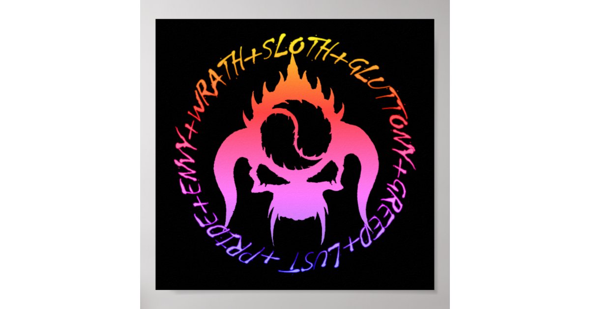 Seven deadly sins poster | Zazzle