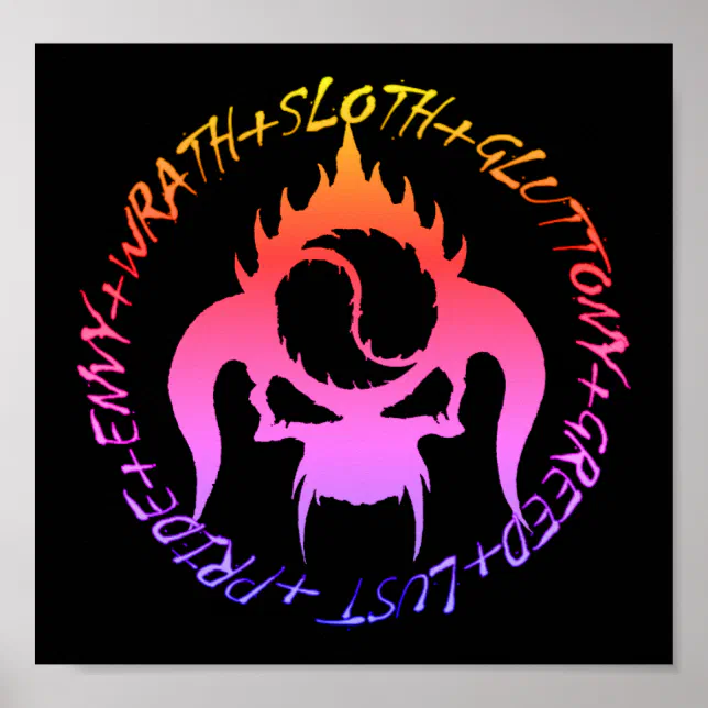 Seven deadly sins poster | Zazzle