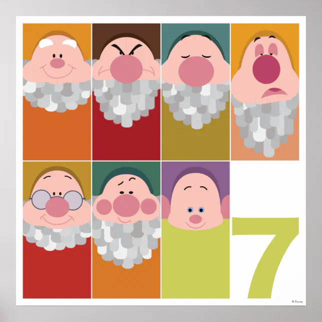 Seven Dwarfs Stylized Character Art Poster | Zazzle