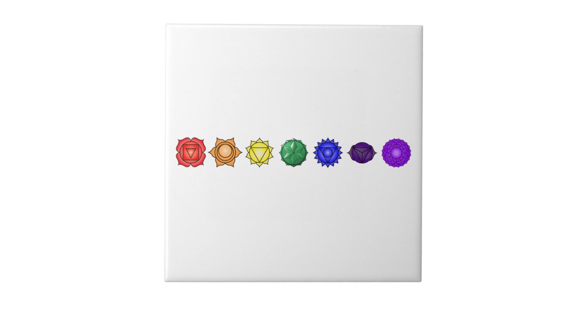 Seven Horizontal Chakras Tile | Zazzle