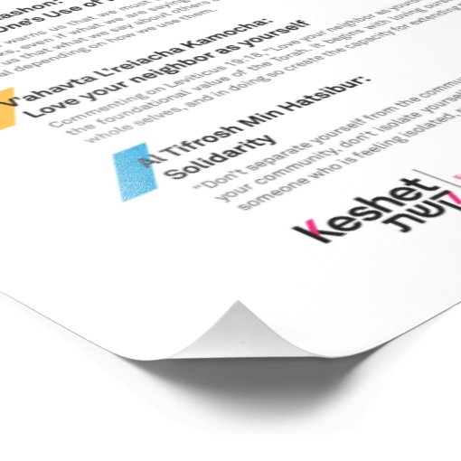 Seven Jewish Values Poster | Zazzle