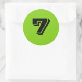Seven Large Round Green Number Stickers by Janz | Zazzle