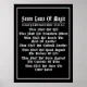 Seven Laws Of Magic Black And White Poster | Zazzle