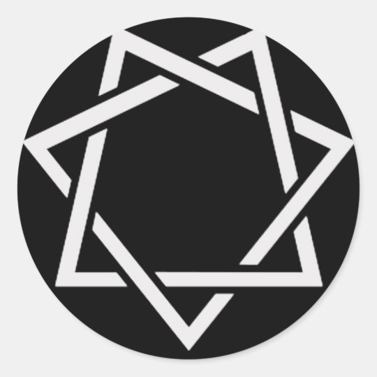 Seven Pointed Star Classic Round Sticker | Zazzle.com