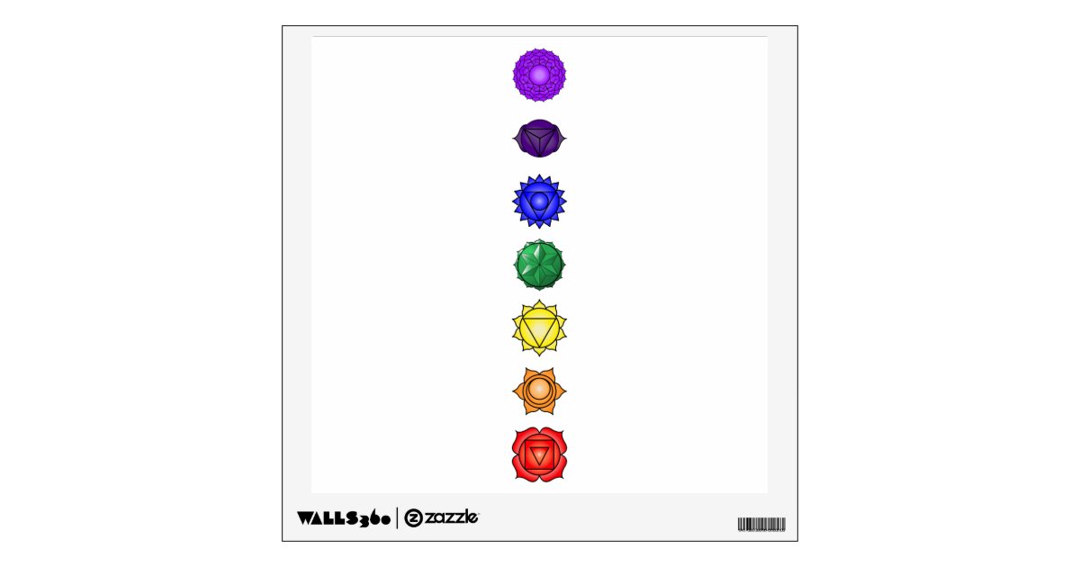Seven vertical chakras wall sticker | Zazzle
