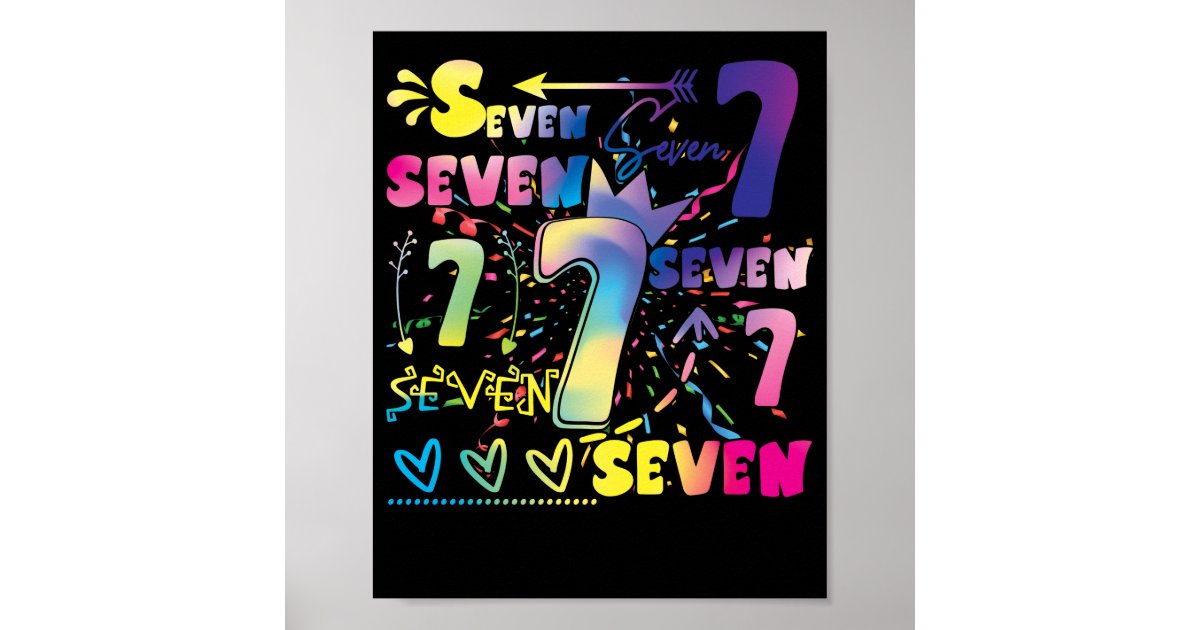 Seven Years Old 7th Birthday Poster | Zazzle