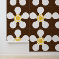 Seventies Mod flower pattern Wallpaper | Zazzle