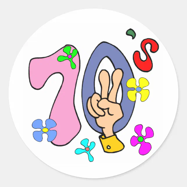 Seventies T-shirts and Gifts. Classic Round Sticker | Zazzle