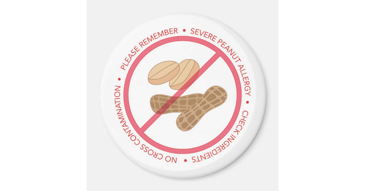 Severe Peanut Allergy Reminder Magnet | Zazzle