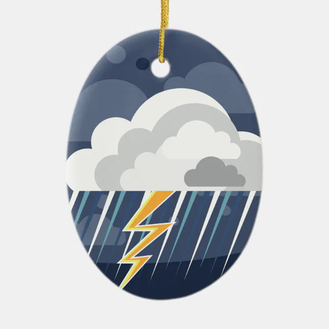 Severe Weather Storm Icon Ceramic Ornament | Zazzle