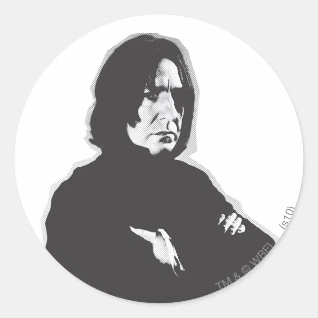 Severus Snape Arms Crossed B-W Classic Round Sticker | Zazzle