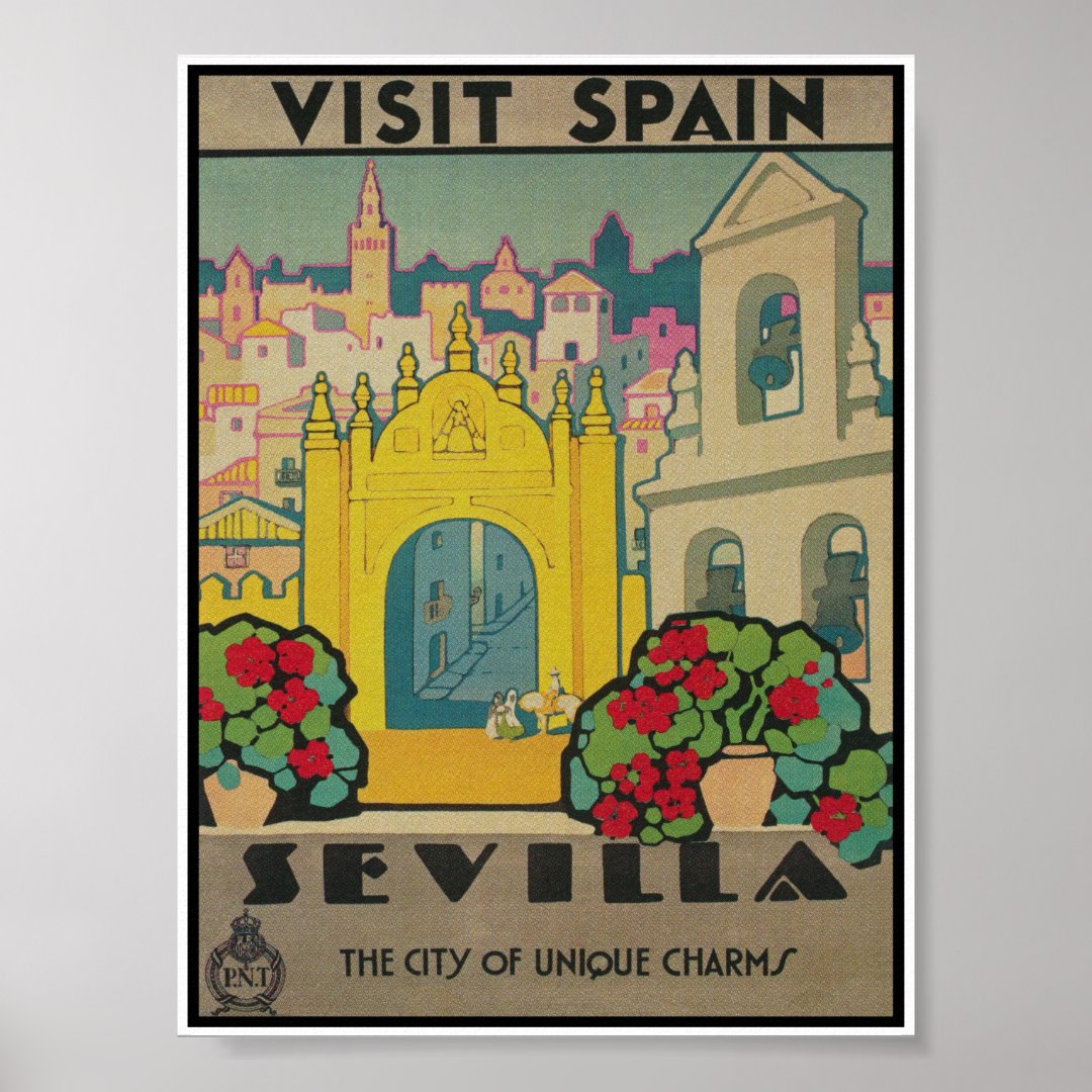 Seville Spain Vintage Travel Poster | Zazzle