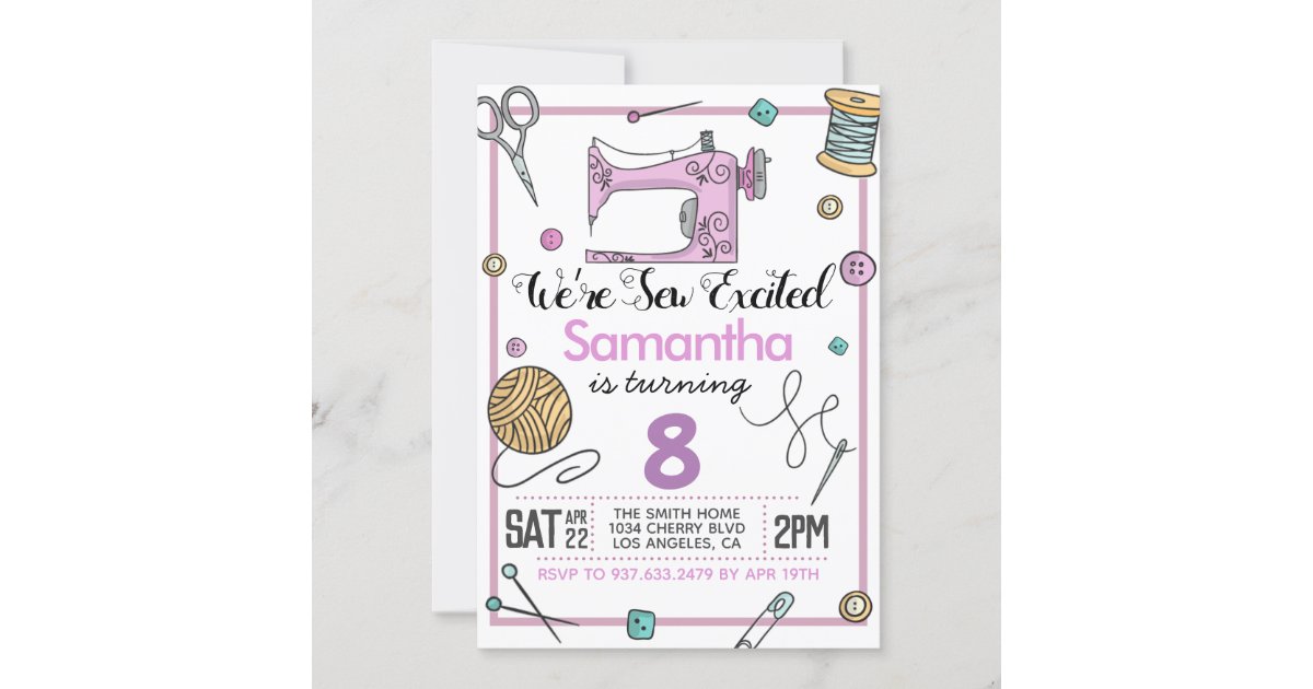 Sew Excited Sewing Invitation | Zazzle
