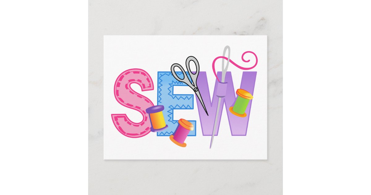 Sew Montage Postcard | Zazzle