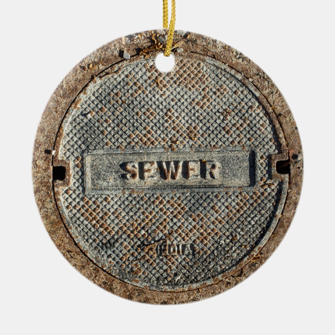 Sewer Manhole Cover Official Ceramic Ornament | Zazzle