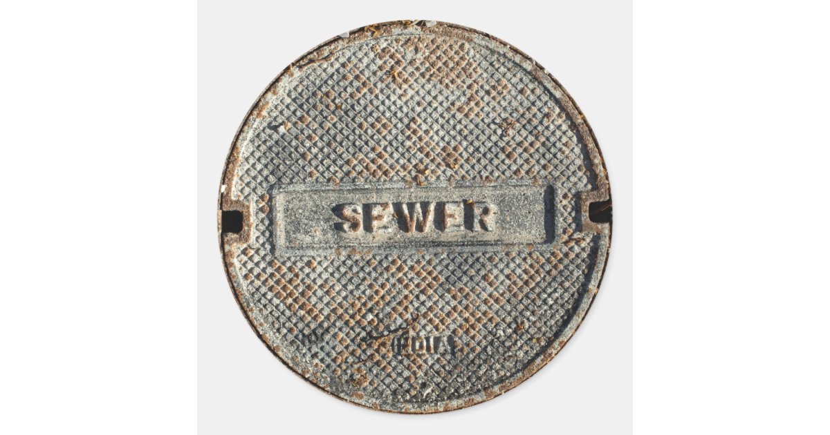 Sewer Manhole Cover Roadway Classic Round Sticker | Zazzle