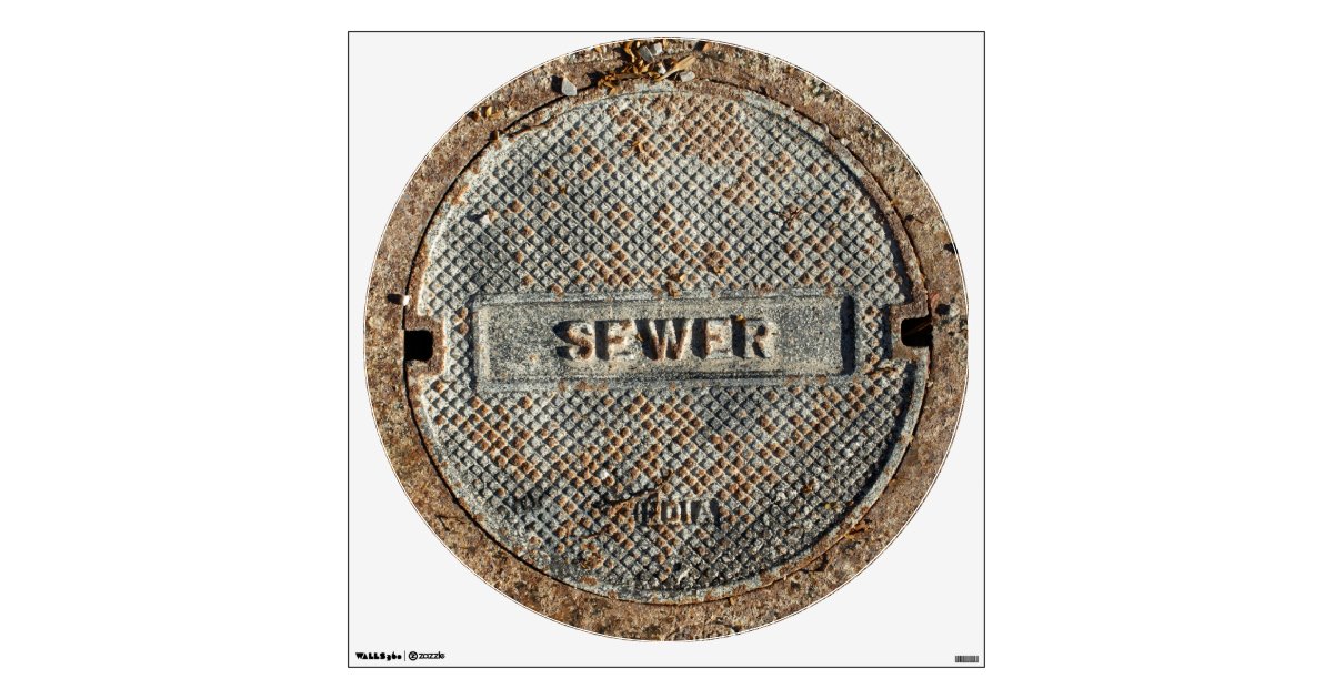 Sewer Manhole Cover Wall Decal | Zazzle