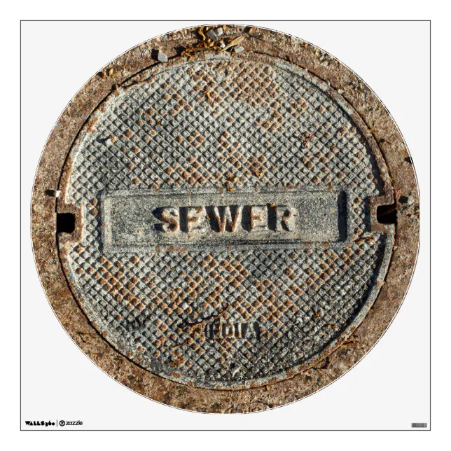 Sewer Manhole Cover Wall Decal | Zazzle
