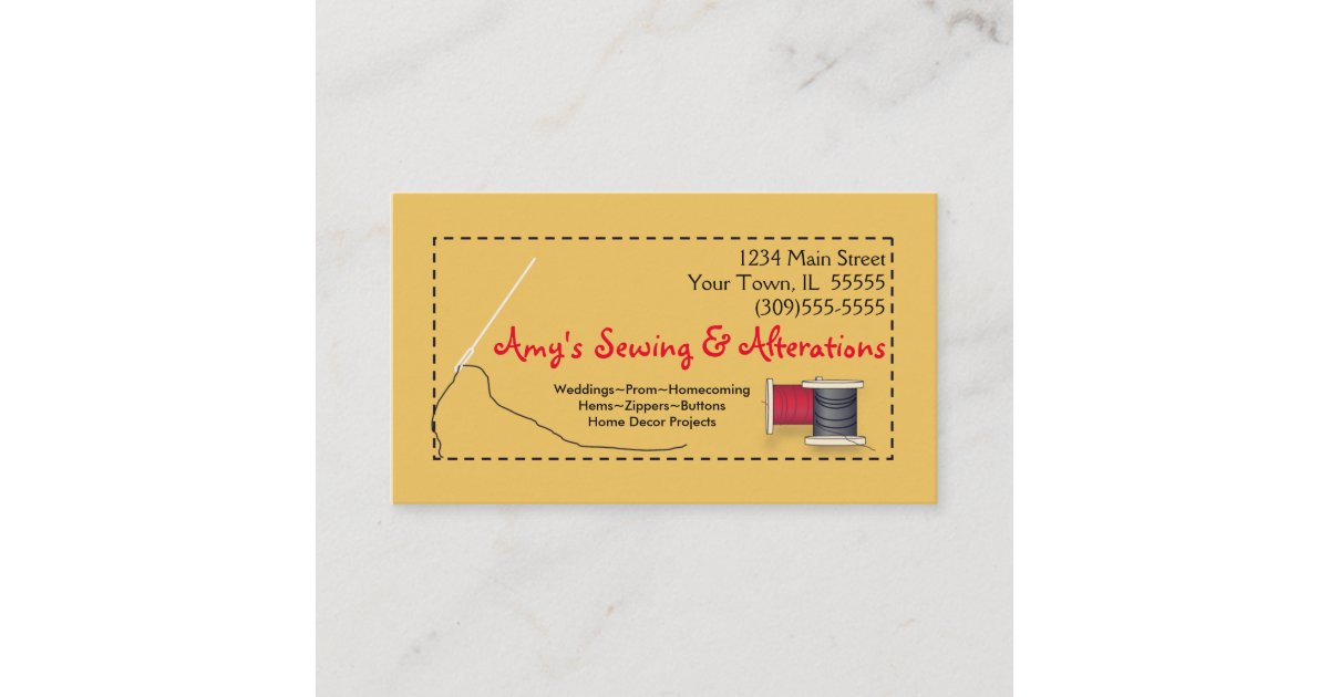 Sewing Alterations Business Cards | Zazzle