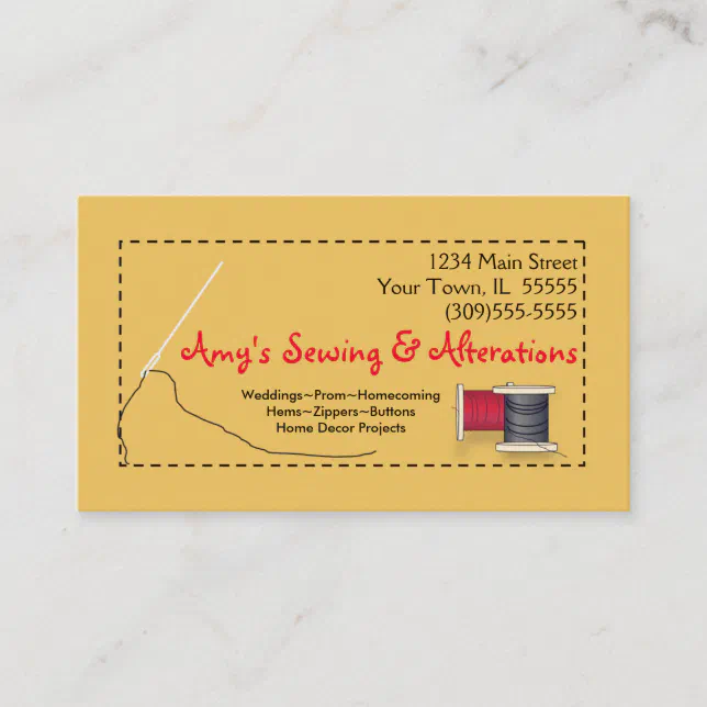 Sewing Alterations Business Cards | Zazzle