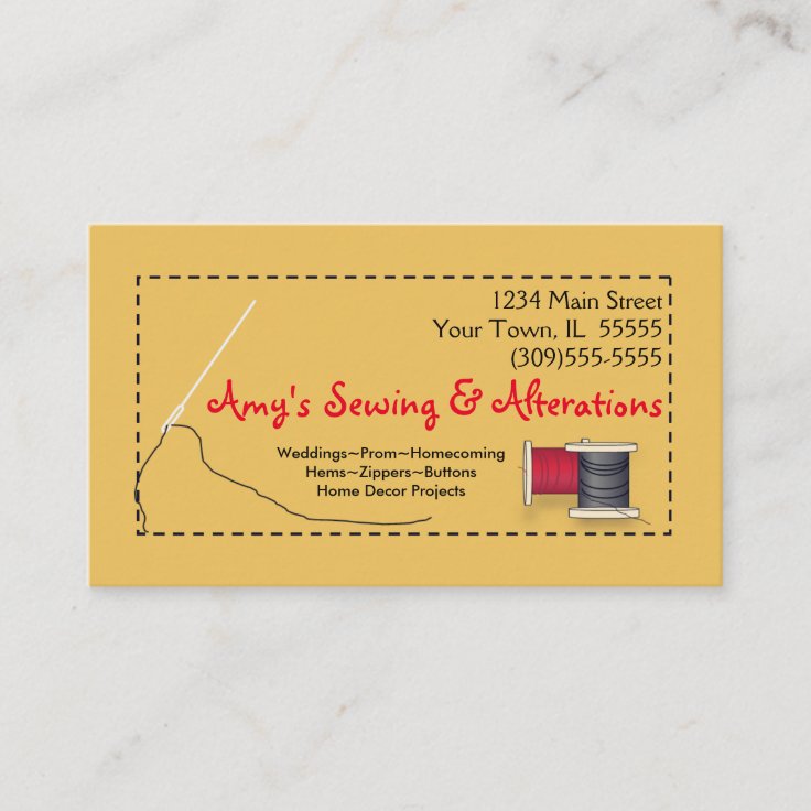 Sewing Alterations Business Cards | Zazzle