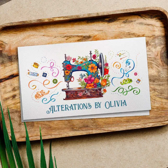 Sewing and Alterations - Vintage Style Art Business Card | Zazzle