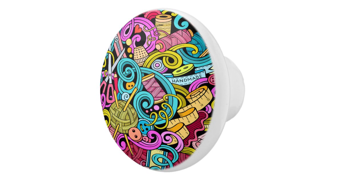 Sewing and Knitting Ceramic Knobs | Zazzle