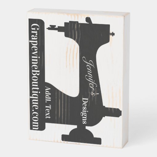 Sewing Artist Crafter Counter Rustic Display Wooden Box Sign | Zazzle