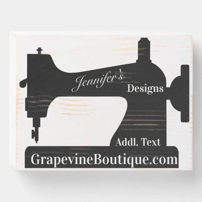 Sewing Artist Crafter Counter Rustic Display Wooden Box Sign | Zazzle