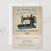 Sewing Birthday Invitation Sew Crafter Fashion | Zazzle