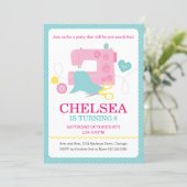 Sewing Birthday Party Invitation | Zazzle