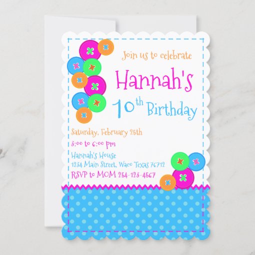Sewing Birthday Party Invitation | Zazzle
