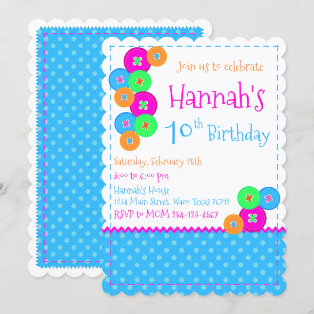 Sewing Birthday Party Invitation | Zazzle