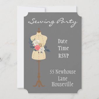Sewing circle sewing Party vintage sewing Invitation | Zazzle