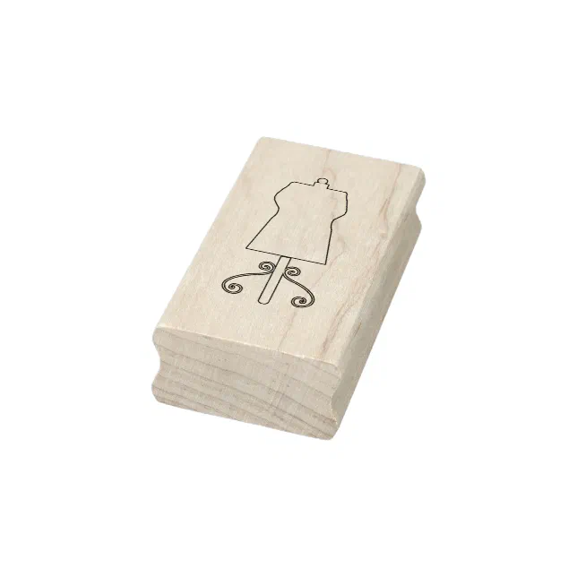 Sewing Dress Form Outline Art Stamp | Zazzle