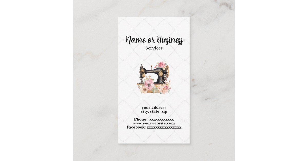 Sewing machine business card | Zazzle