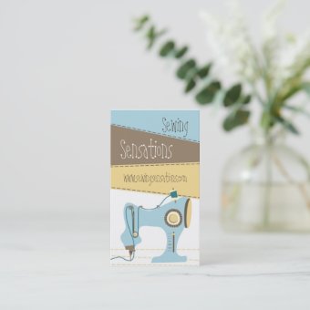 Sewing machine fabric stitching business cards | Zazzle