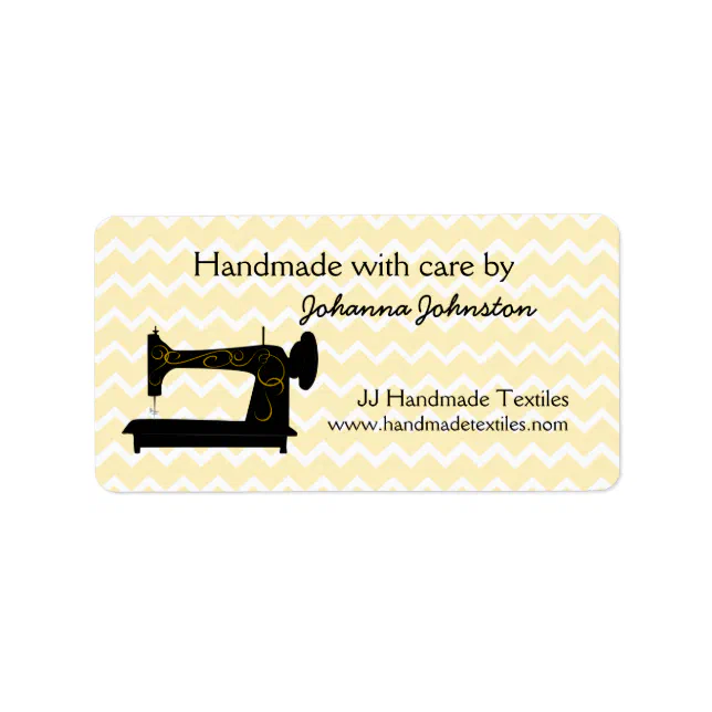 Sewing Machine Handmade By Label Medium | Zazzle