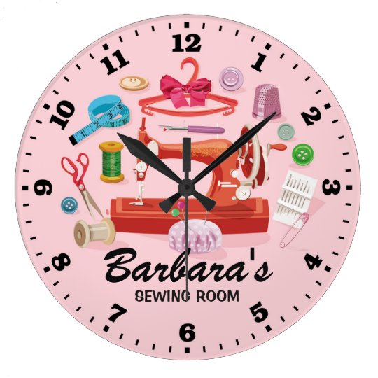 Sewing Machine Personalizable Wall Clock | Zazzle.com
