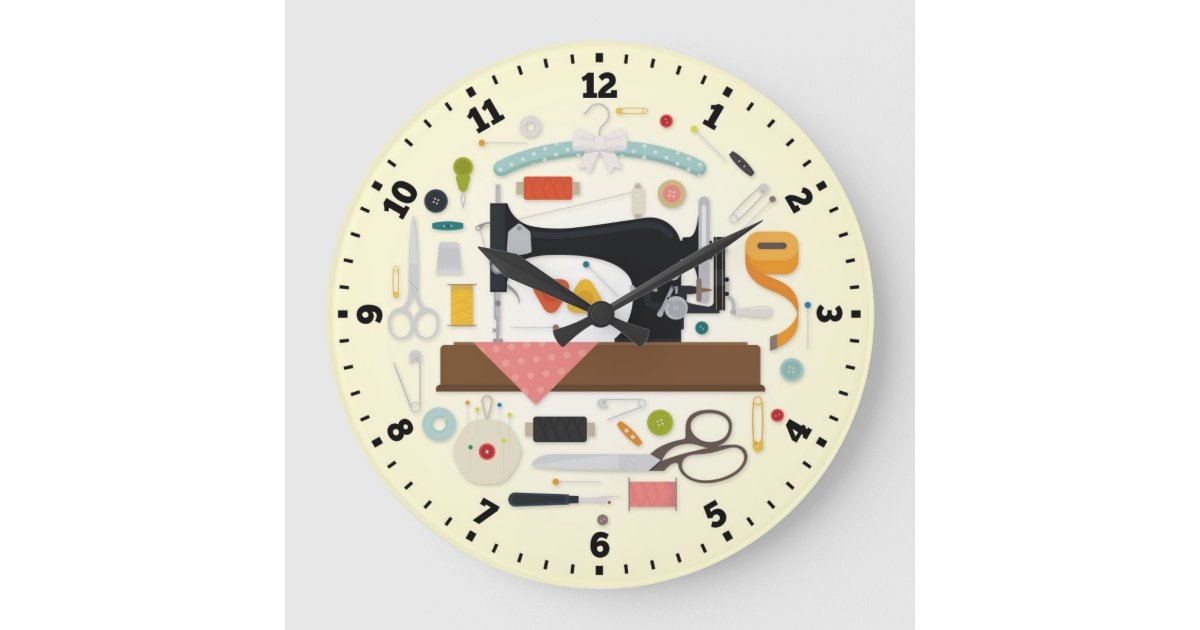 Sewing Machine Wall Clock | Zazzle