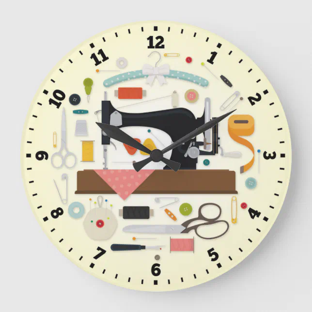 Sewing Machine Wall Clock | Zazzle