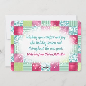 Sewing needle thread quilting Christmas card | Zazzle