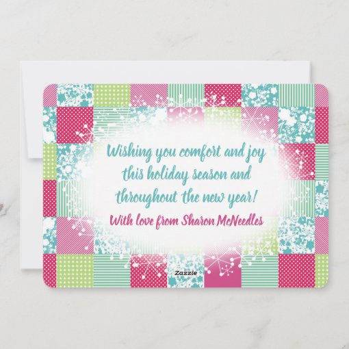 Sewing needle thread quilting Christmas card | Zazzle