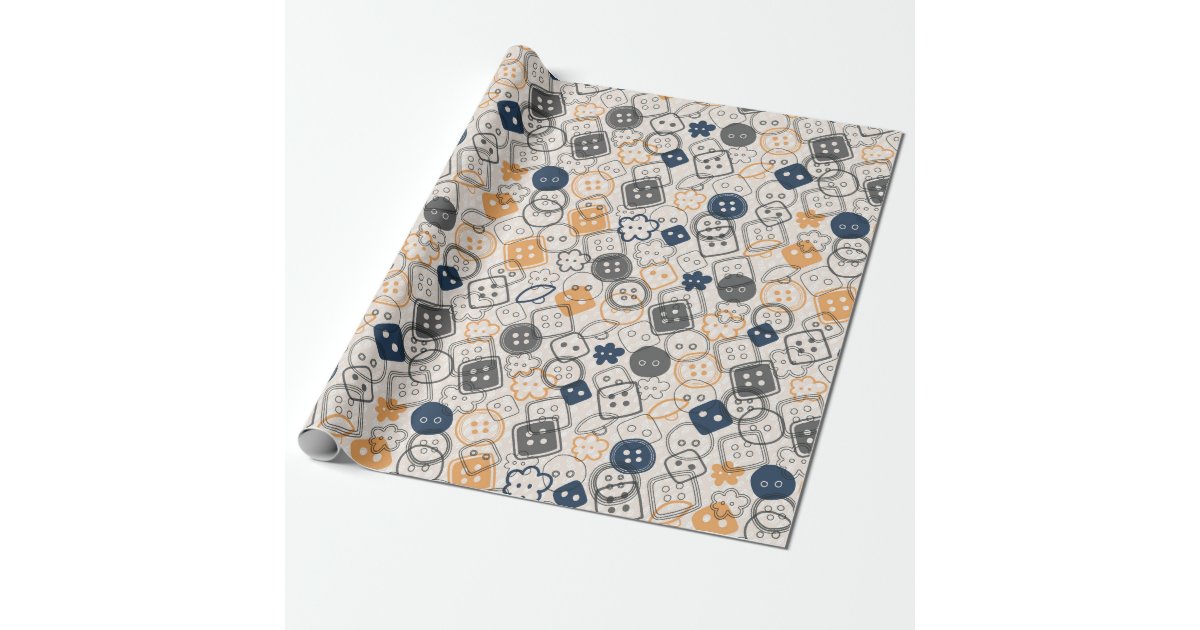 Sewing Notions Buttons Wrapping Paper | Zazzle