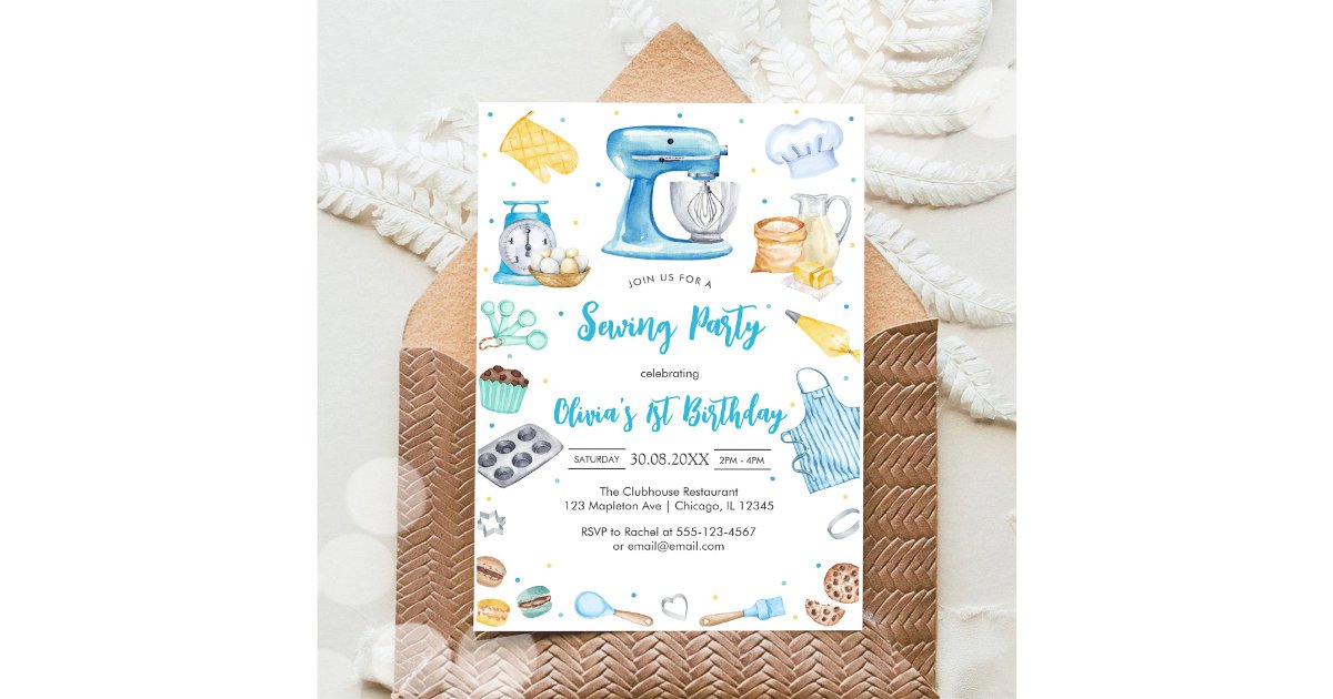 Sewing Party Birthday Invitation | Zazzle